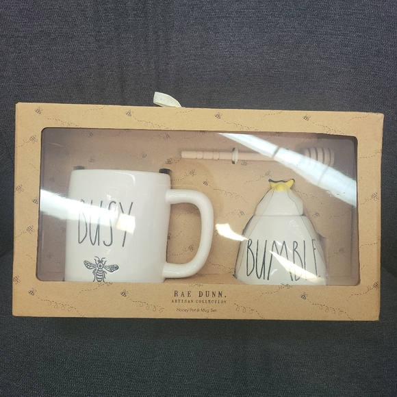 Rae Dunn | Dining | Nib Rae Dunn Honey Pot Mug Set Busy Bumble Bee ...